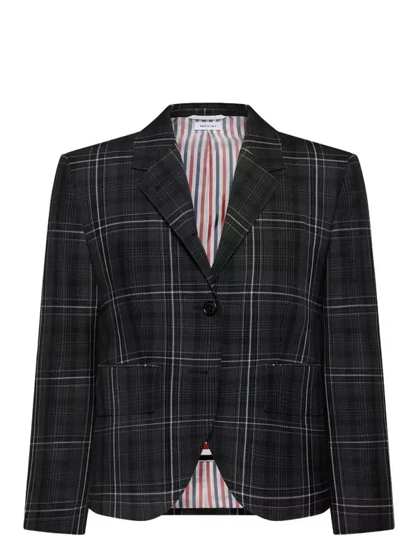 Thom Browne Plaid Blazer - Black