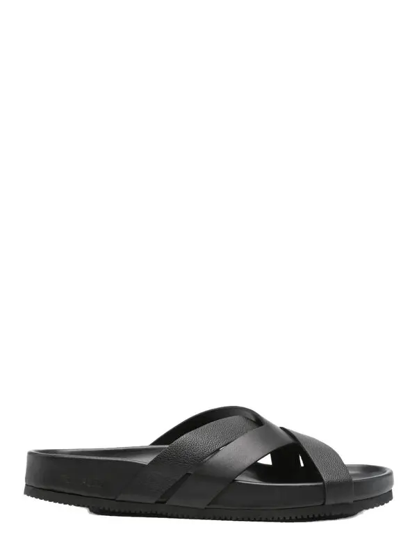 TOM FORD Leather Crossover Sandals - Black