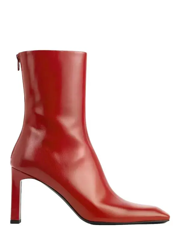 TOTEME Glossy Square-toe Boots - Red