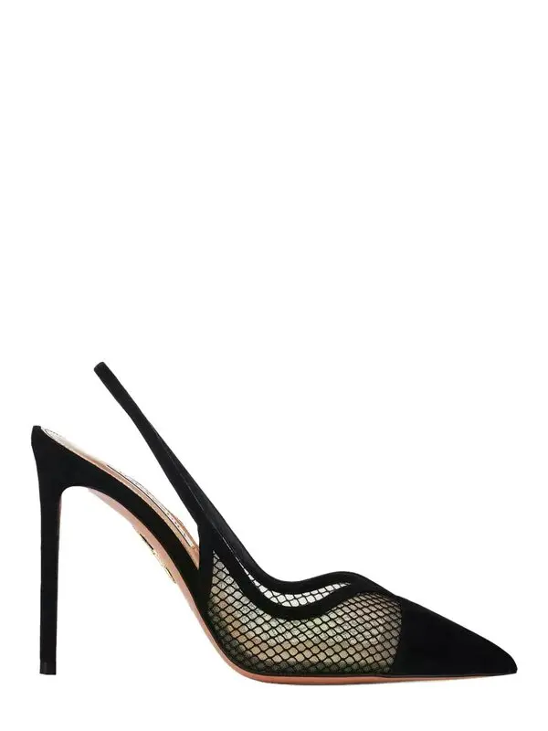 AQUAZZURA Gia Mesh Heeled Sandals - Black