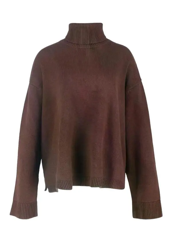 THE FRANKIE SHOP Rhea Turtleneck Sweater - Brown