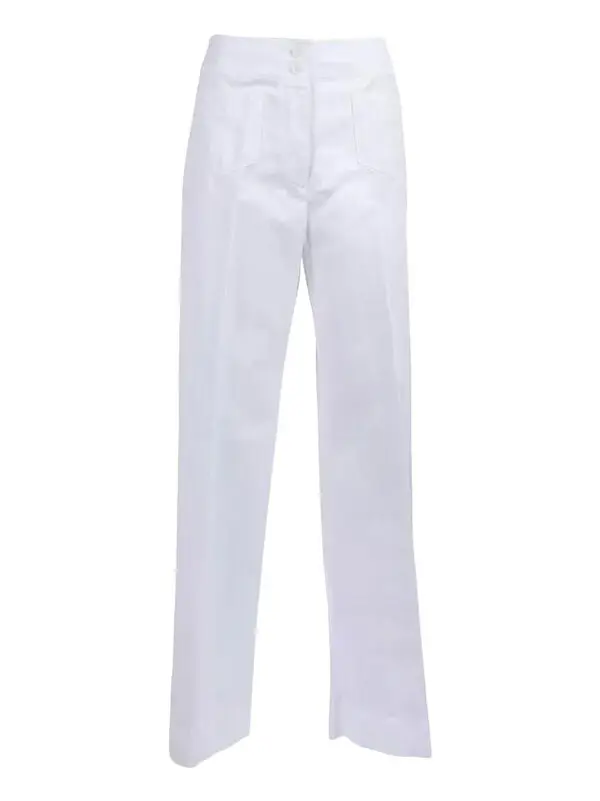 Aspesi High-waisted Lace-up Trousers - White