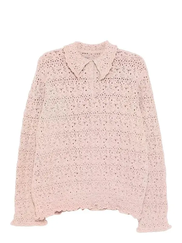 JNBY Jacquard Long Sleeve Pullover Sweater - Pink