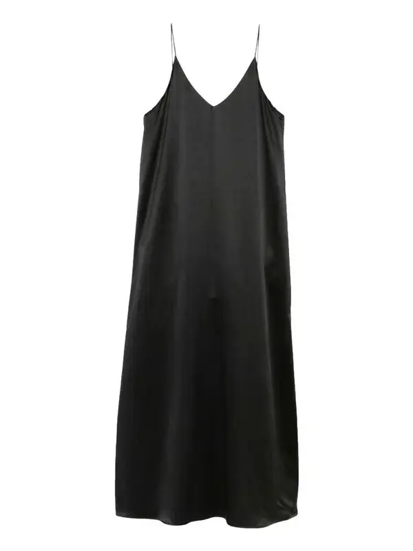 LISA YANG V-neck Slip Midi Dress - Black