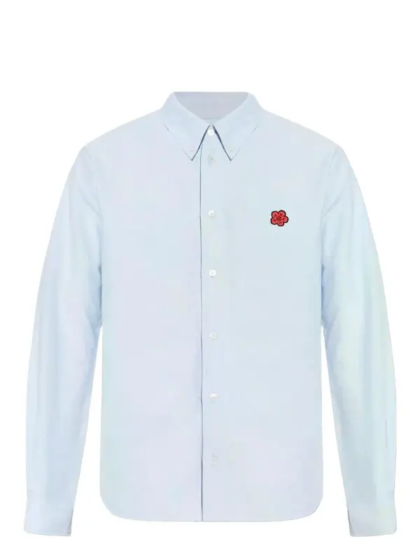 Kenzo Flower-embroidered Shirt - Blue