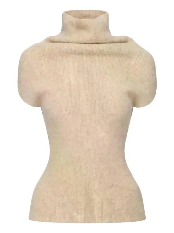Rick Owens Sl Crater Roll-neck Knitted Top - Neutrals