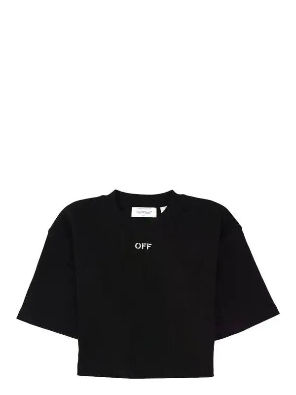 Off-White Logo Cropped T-shirt - Black