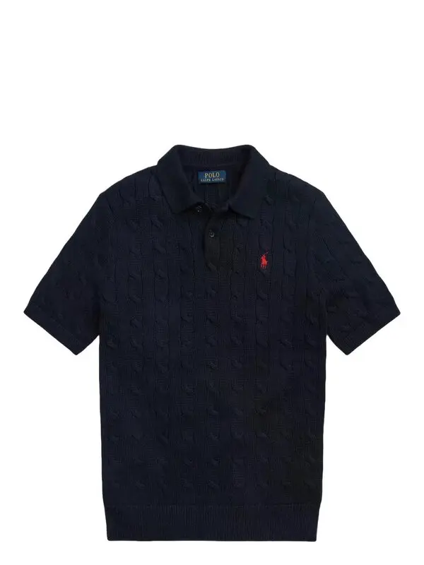 Polo Ralph Lauren Cable-knit Polo Shirt - Blue