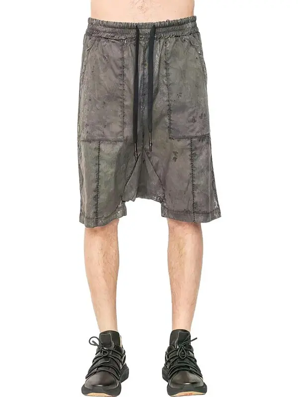MD75 Drawstring Linen Short Pants - Grey