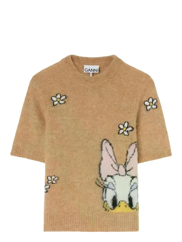 GANNI X Disney Floral-graphic Top - Neutrals