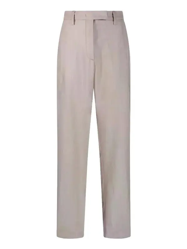 THELATEST Belted Straight Leg Trousers - Neutrals