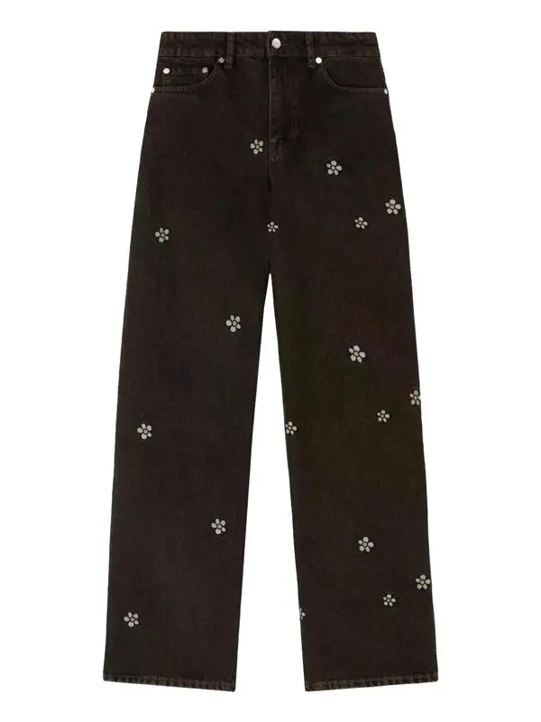 GANNI X Disney Floral-print Jeans - Black