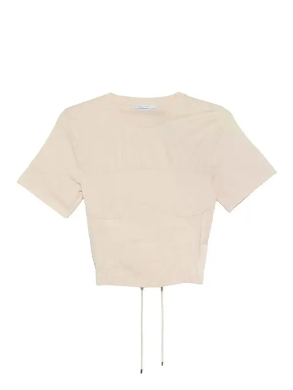 Patrizia Pepe Bustier Laced T-shirt - Neutrals