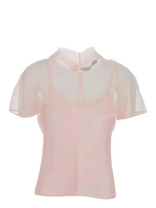 Federica Tosi High-neck Short-sleeve Blouse - Pink