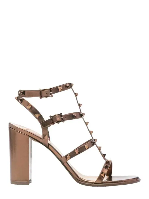 Valentino Garavani Rockstud Heeled Sandals - Brown