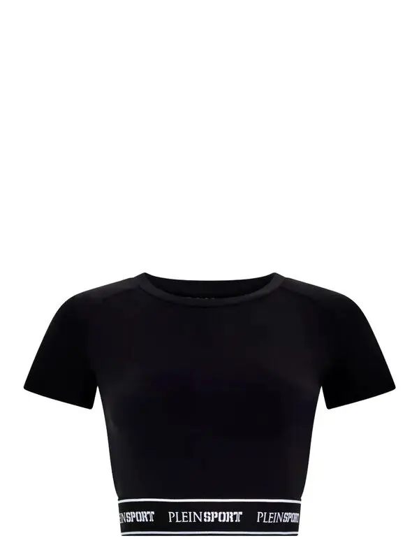 PLEIN SPORT Raglan Cropped T-shirt - Black