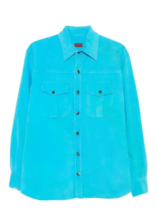 Isaia Flap-pocket Shirt - Blue