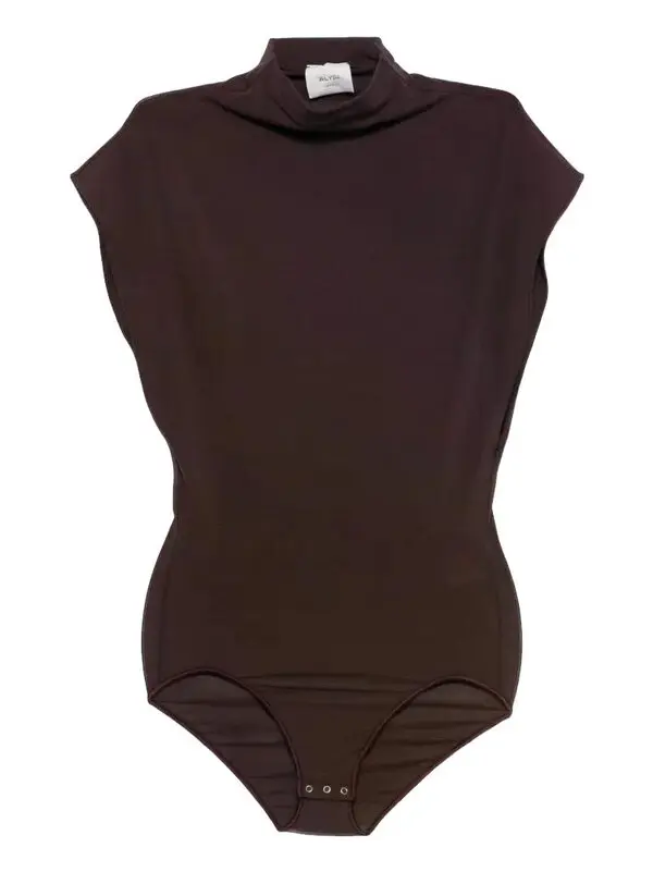 ALYSI High-neck Bodysuit - Brown