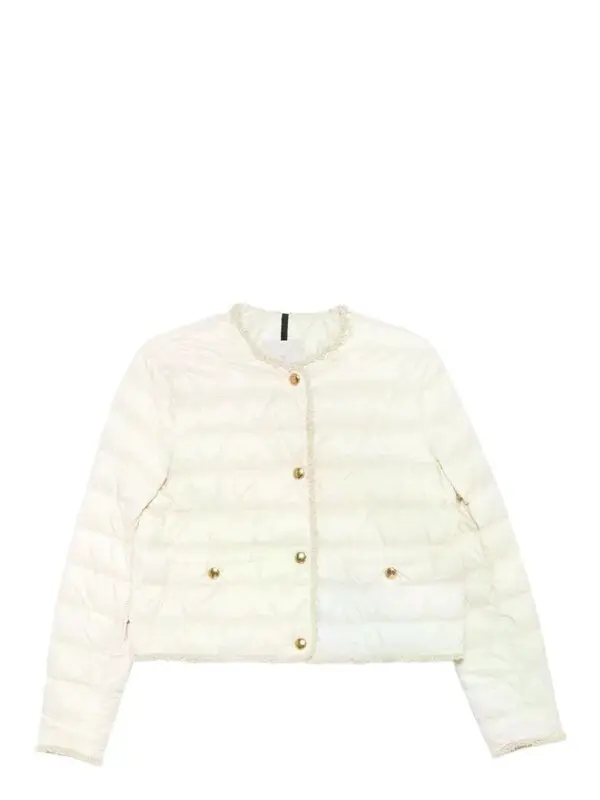 Moncler Bouclé-trimmed Puffer Jacket - Neutrals