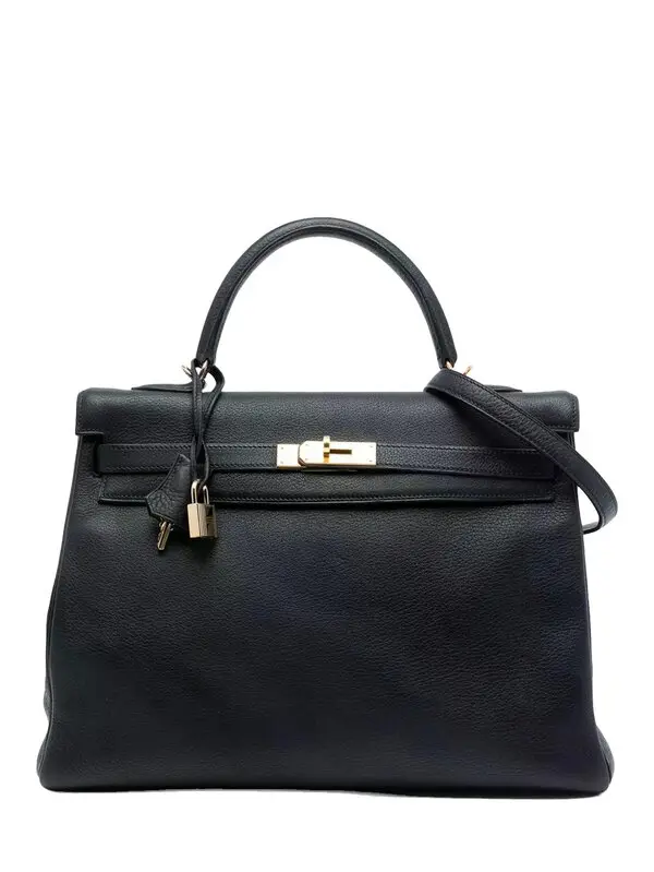 Hermès 2003 Togo Kelly Ii Retourne 35 Satchel - Black
