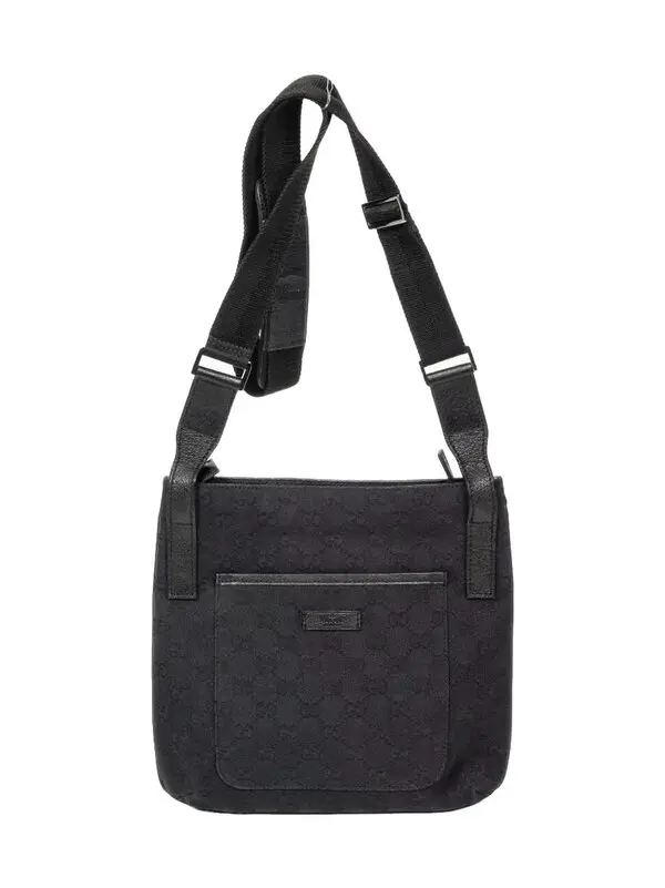 Gucci Monogram Adjustable-strap Shoulder Bag - Black