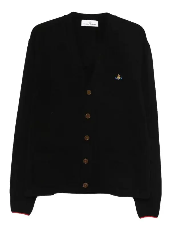 VIVIENNE WESTWOOD Button V-neck Cardigan - Black