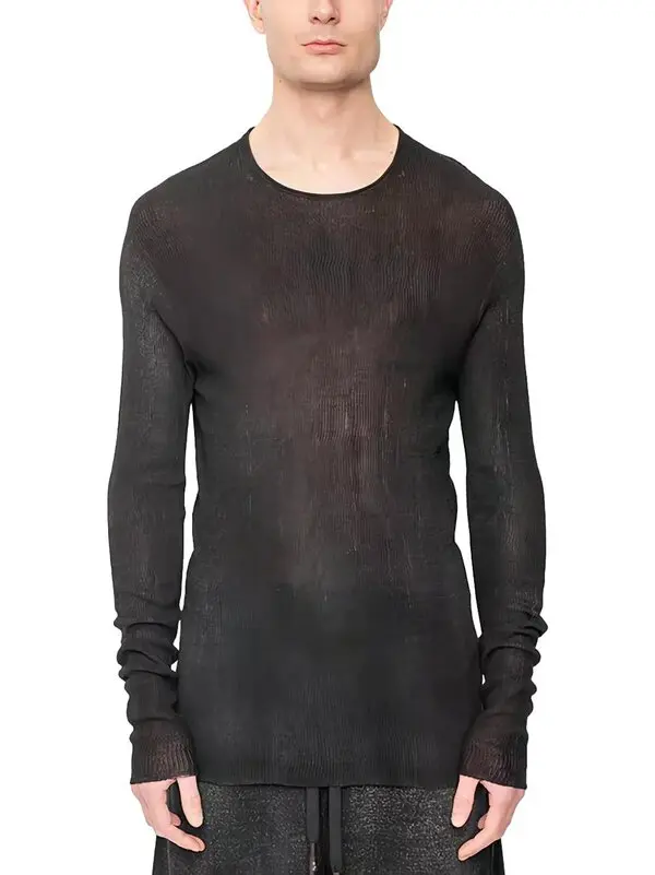 MD75 Knitted Long-sleeved T-shirt - Black