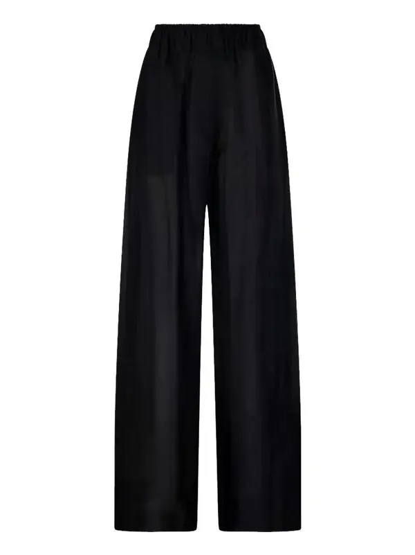 THELATEST Elasticated Wide Leg Trousers - Black