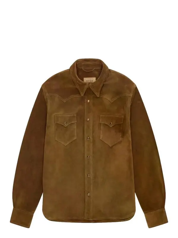 FORTELA Ranch Flap-pocket Leather Jacket - Brown