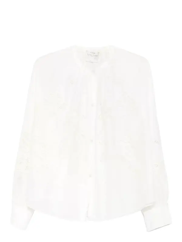 FORTE_FORTE Floral-embroidered Blouse - White