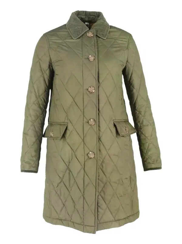 Burberry Quilted Corduroy Coat - Green