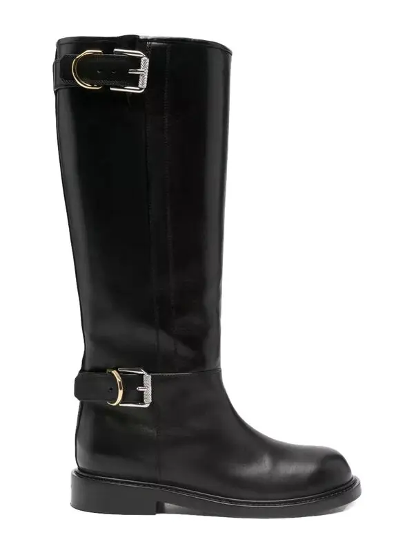 Givenchy Buckled Leather Boots - Black