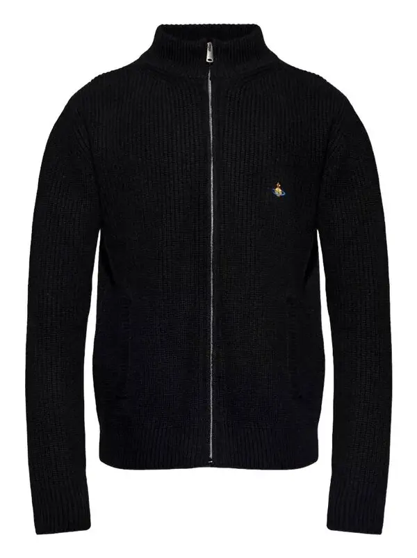 VIVIENNE WESTWOOD Fisherman Zip-up Sweater - Black