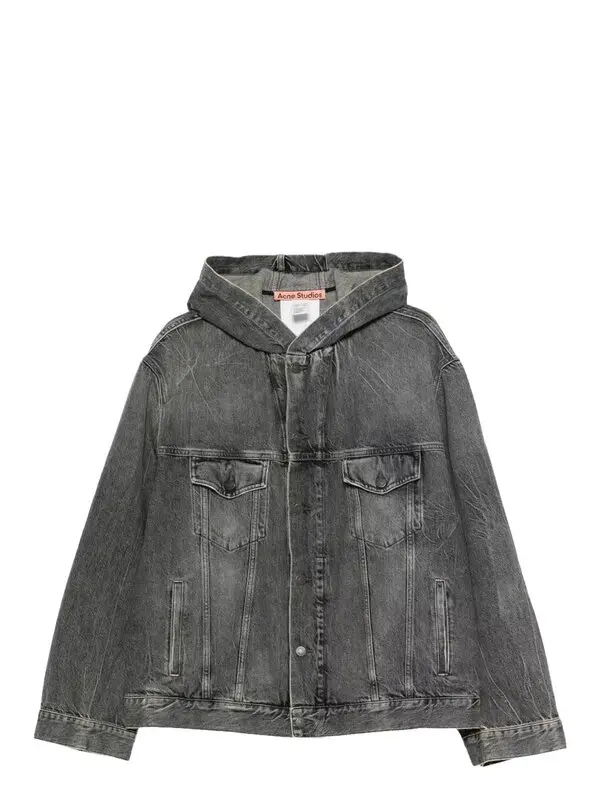 Acne Studios Hooded Denim Jacket - Grey