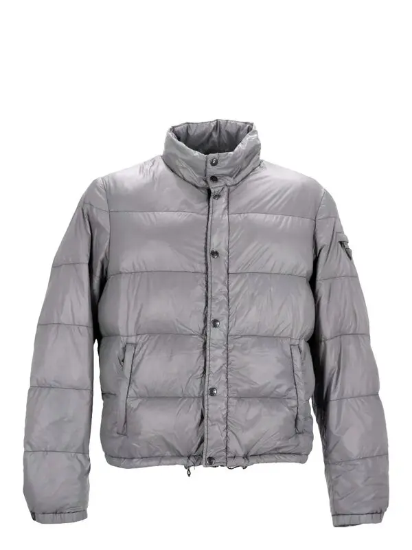 Prada Zip-up Long-sleeve Puffer Jacket - Grey