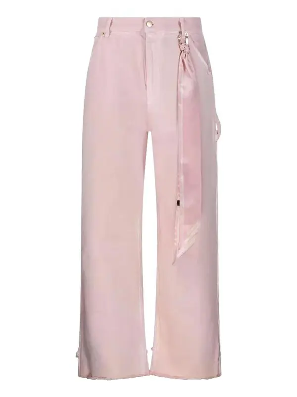 DARKPARK Scarf Detail Wide Leg Jeans - Pink
