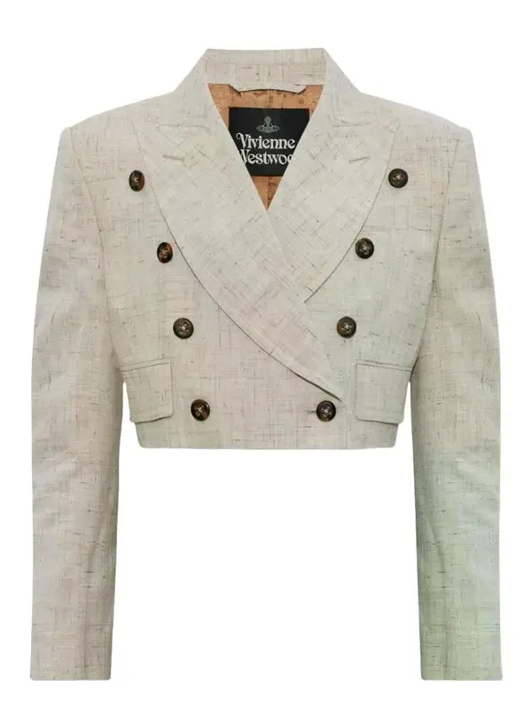 VIVIENNE WESTWOOD Cropped Double-breasted Jacket - Neutrals