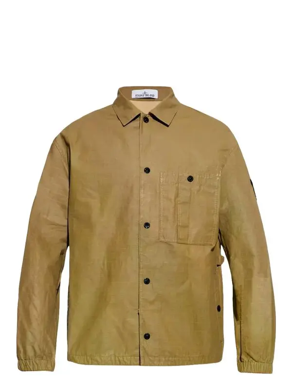 Stone Island Buttond Pocket Overshirt - Green