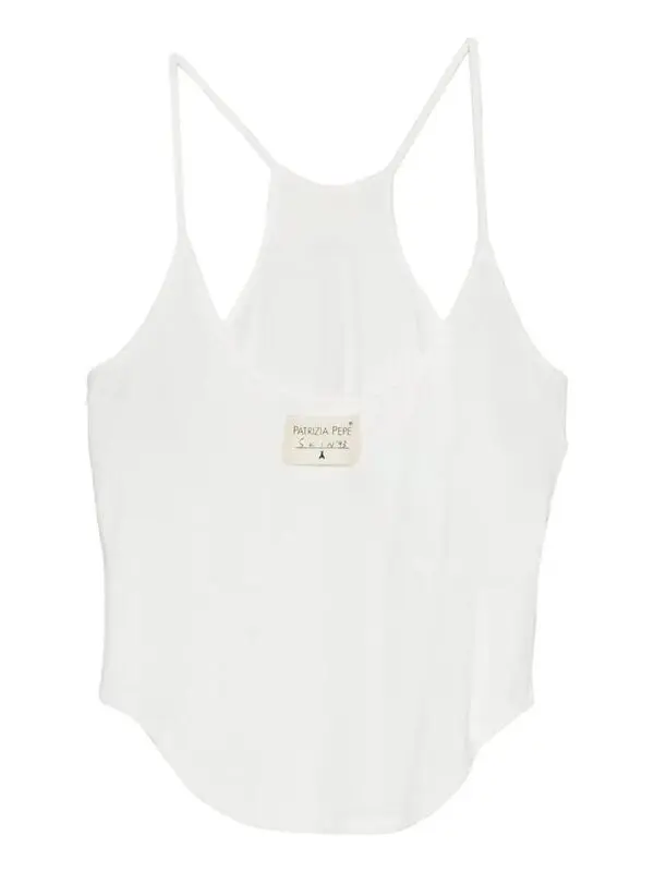 Patrizia Pepe Racerback Sleeveless Top - White