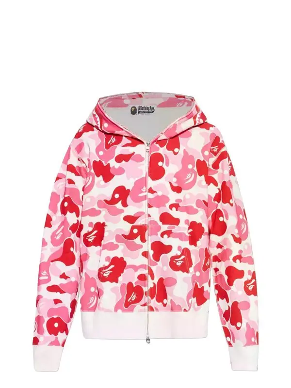 A BATHING APE Camouflage Zip-up Hoodie - Pink