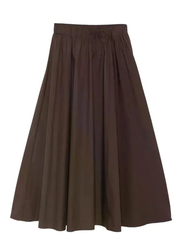 P.a.r.o.s.h Elasticated A-line Midi Skirt - Brown