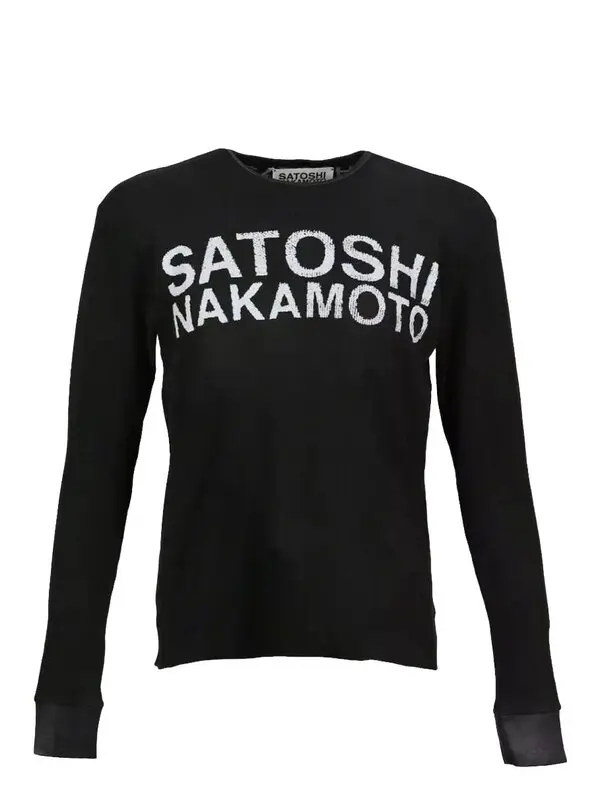 SATOSHI NAKAMOTO Logo Long-sleeve T-shirt - Black