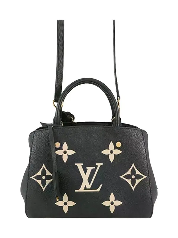 LOUIS VUITTON Bicolor Monogram Empreinte Giant Montaigne Bb - Black