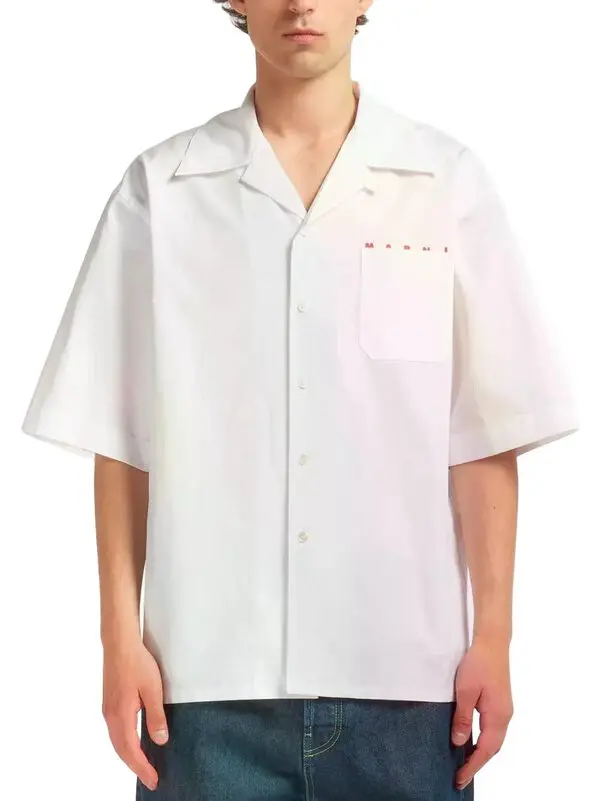 Marni Bowling Short-sleeve Cotton Shirt - White