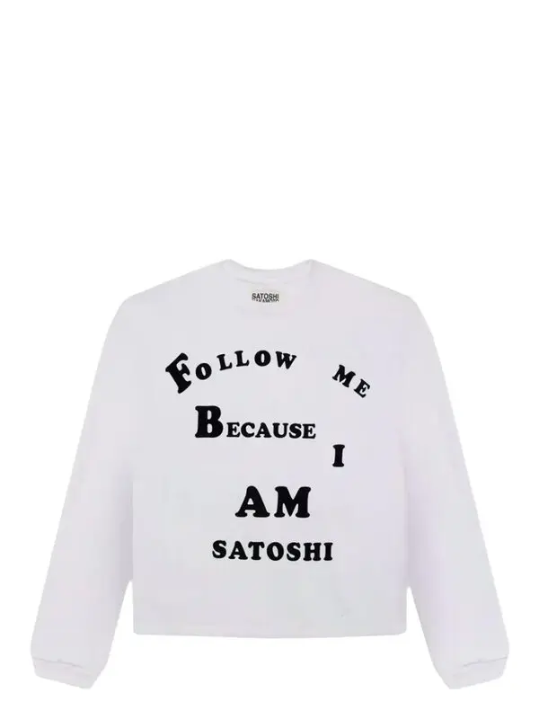 SATOSHI NAKAMOTO Follow Me Long Sleeve T-shirt - White