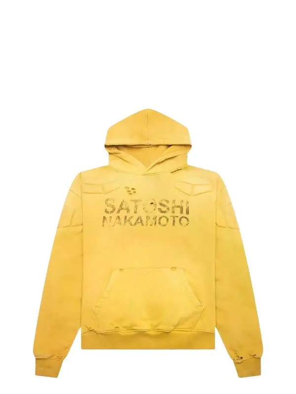 SATOSHI NAKAMOTO Logo Hoodie - Yellow