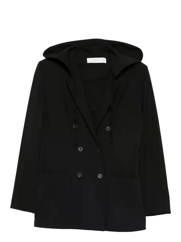 IRO PARIS Hooded Double-breasted Coat - Black