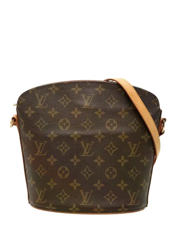 LOUIS VUITTON 1997 Monogram Drouot Crossbody Bag - Brown