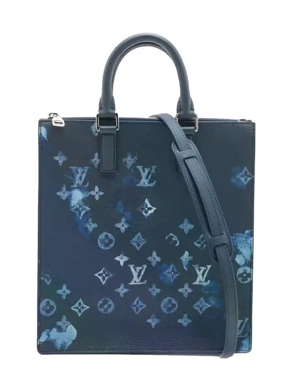 LOUIS VUITTON 2021-2025 Monogram Ink Watercolor Sac Plat Zippe Satchel - Blue