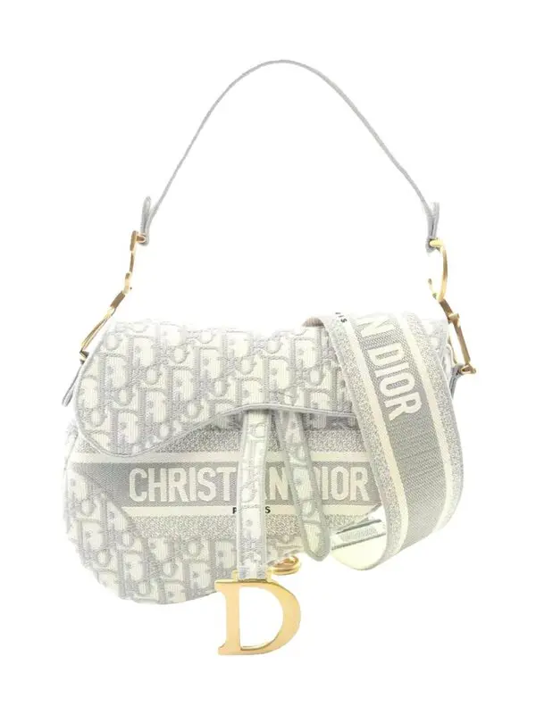 Dior 2010-2026 Oblique Canvas Saddle Bag - Grey